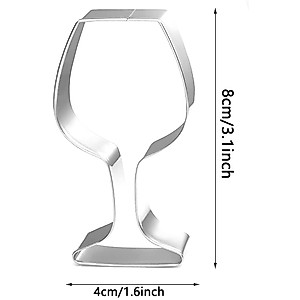 1 PC Wine Glass Cookie Cutter - Classic Goblet Wine Glass Cookie Cutter Mini Cookie Cutters Valentine Cookie Cutters for Kitchen Baking Small Cookie Cutters Shapes Baking