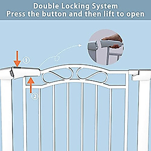 Walk Through Narrow or Wide Baby Gate for Kids or Pets - Pressure Mount Dog Gates for Stairs and Doorways The House -Metal Pet Gate Wide 35.04"-37.80"