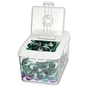 Sumnacon Food Storage Containers Sealed Food Storage Bins with Timer Lid for Kitchen or Pantry to Store Snacks,Rice,Pet Food,Flour Storage Container Plastic Stackable Laundry Pod Container(Large)