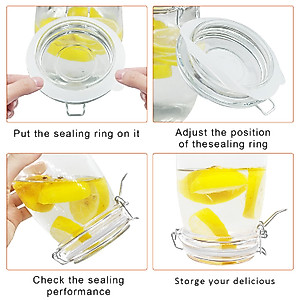 12 Pieces Rubber Seals Rings for Glass Jars, Airtight Silicone Replacement Gasket for Jars, Leakproof Silicone Gasket Sealing Rings for Mason Jars, Elastic and Fits Most Sizes (White)