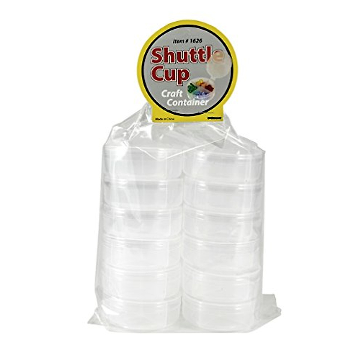 Tidy Crafts Clear Round Plastic Containers with Attached Lids -Pack of 12-2 1/2" Round