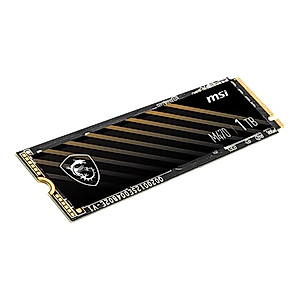 MSI M470 M.2 2280 1TB PCI-Express 4.0 x4 NVMe 1.3 3D NAND Internal Solid State Drive, Bundle with Mytrix Heatsink Cooler 2280 M.2 SSD Double-Sided Heat Sink with Silicone Thermal Pad for PS5/PC - Gray