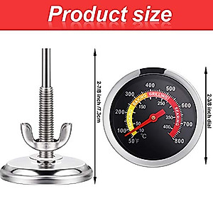 Frienda 3 Packs Charcoal Grill Temperature Gauge Thermometer Gauge Wood Barbecue Charcoal Grill Thermometer Heat Indicator for Lamb Beef Meat Cooking, 2-3/8 Inch Dial and 2-7/8 Inch Stem