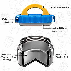 MAISON HUIS 8oz Soup Thermo Wide Mouth Vacuum Insulated Thermo Food Jar, Leak Proof Stainless Steel Food Thermo for Hot&Cold Food Kids Food Lunch Soup Container for School Travel(Blue)