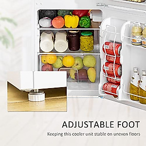 HOMCOM Double Door Mini Fridge with Freezer, 3.2 Cu.Ft Compact Refrigerator with Adjustable Shelf, Adjustable Thermostat and Reversible Door for Bedroom, Dorm, Home Office, White