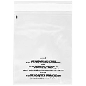 Spartan Industrial - 6" X 9" (1000 Count) Self Seal Clear Poly Bags with Suffocation Warning for Packaging, Shipping & FBA - Permanent Adhesive