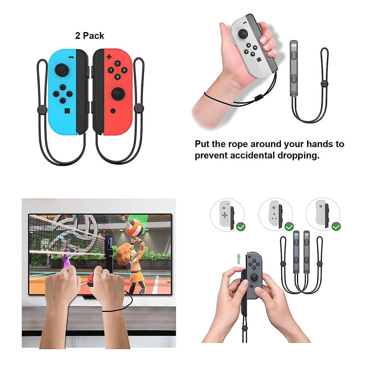 JOYTORN Switch Sports Accessories Bundle,Switch Accessories Kit with Ring Fit Leg Straps,Just Dace Wrist Bands,Mario Golf Super Rush Joycons Grips,Mario Tennis Rackets and Zelda Skyward Sword(9in1)