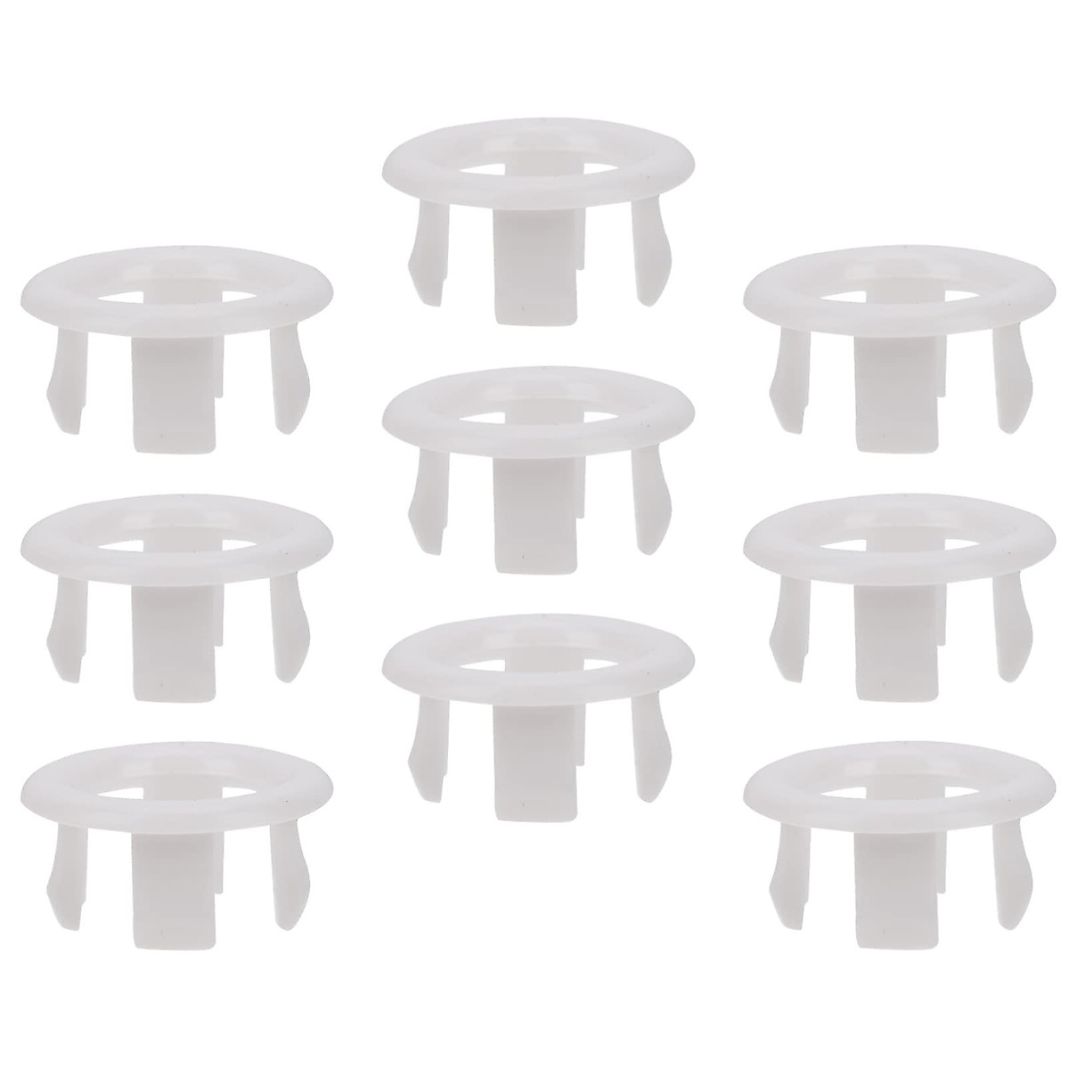 Cabilock 60Pcs washbasin overflow hole kitchen sink overflow ring strainer for sink bath tub accessories sink strainers sink overflow hole cover bath sink round plastic white bathroom basin