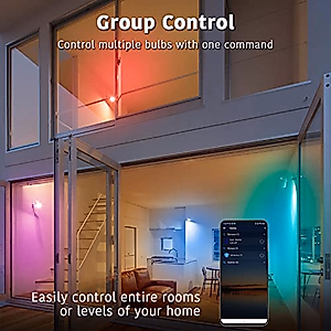 Dalattin Tuya Smart Led Bulb,RGBWW WiFi Light Bulbs,Color Changing Light Bulb,Smart Light Bulbs That Work with Alexa &Google Assistant,A19 E26 RGB Alexa Light Bulb,9W(60W Equivalent) 800 Lumen,6Pack