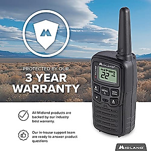 Midland - T10 X-TALKER, 22 Channel FRS Walkie Talkies - Extended Range Two Way Radios, 38 Privacy Codes & NOAA Weather Alert (Pair Pack) (Black)