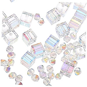 Didiseaon 180 Pcs Jewelry Beads Beaded Jewelry Bulk Glass Beads Bracelet Accessories Cube Glass Charms Jewelry Finding Bead Gemstone Beads Ab Beads Loose Beads Bracelet Making Kit Delicate