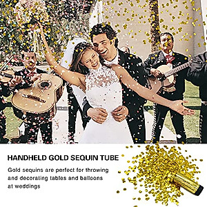 Confetti Poppers Cannons for Wedding Birthday Graduation Baby Shower Anniversary Christmas New Year's Kids Fun Party Supplies Decorations and Favors (Gold)