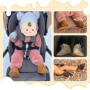 Meckior Baby Booties Newborn Infant Unisex Baby Girls Boys Velvet Rubber Anit-Slip Sole Shoes Toddler Fleece Cozy Winter Warm Prewalker Boots