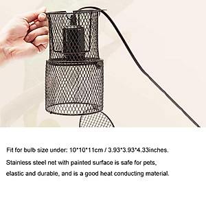 Reptile Heat Lamp Holder with Anti-hot Bracket, Pet Heat Lamp Lampshade Holder Heating Light Bulbs Holder Heating Lamp Shade with Switch for Pet Amphibian Snake Lizard Turtle Birds Chick，US Plug
