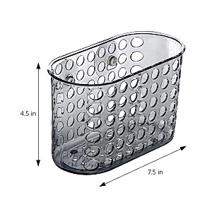 DecorRack Large Bath Caddy Basket with Suction Cups, 7.5” Long, 4.5” High, Clear Acrylic Plastic, Space Saving Shower Organizer, Hold Toiletries, Kitchen Accessories, Perfect Bathroom Decor (1 Pack)