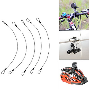 SIOTI Steel Tether Lanyard, Wirerope, 5PCs Pack, 24in Compatible for Hero 1~10, Action Camera and Other Applicable Equipment (24in)
