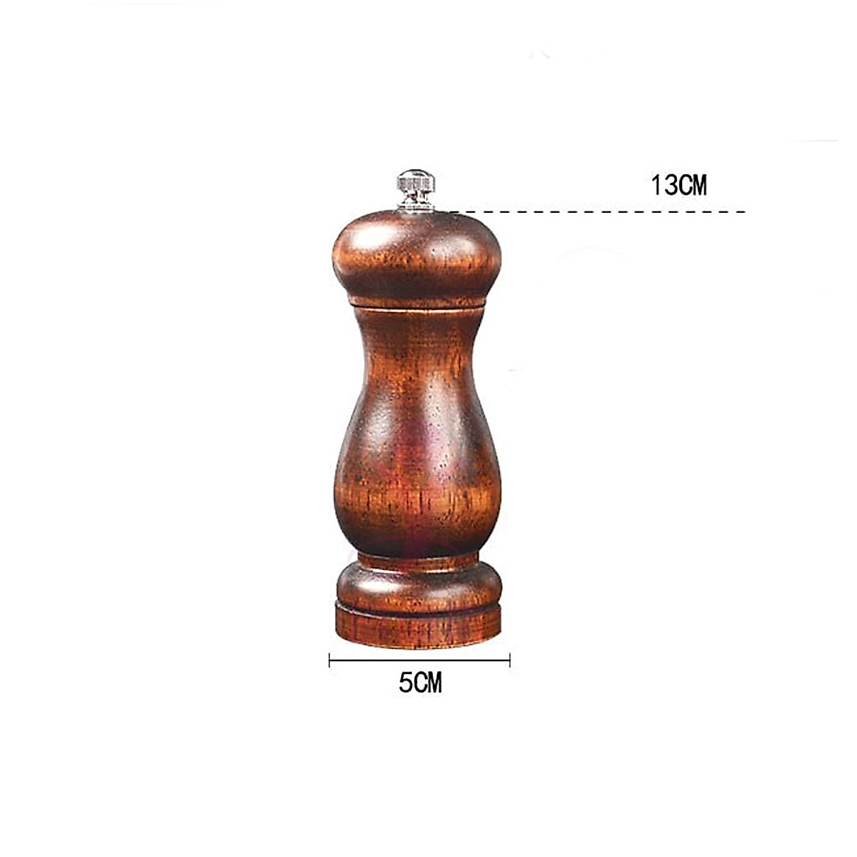 1PC Wooden Pepper Grinder Mill 5 Inch Salt and Pepper Shaker Wooden Salt Grinder Pepper Mill Shakers Refillable with Strong Adjustable Coarseness Ceramic Rotor