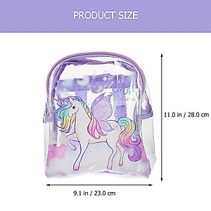Unicorn Backpack See Through Backpack Unicorn Clear Bag Purple Clear Backpack Clear Mini Backpack Casual Daypacks Festival Bag for Girls
