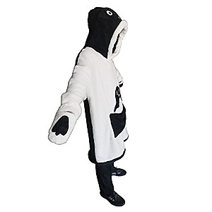 YemaYfly Penguin Blanket Unisex Oversized Sweatshirt for Women Cozy Hoodie Wearable Animal Blanket Thick Warm with Large Front Black Pocket Penguin Costume Adult (Penguin,L)