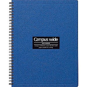 Kokuyo Campus Wide Twin Ring Notebook - Special B5 (7.5" X 10") - 30 Lines - 70 Sheets - Blue