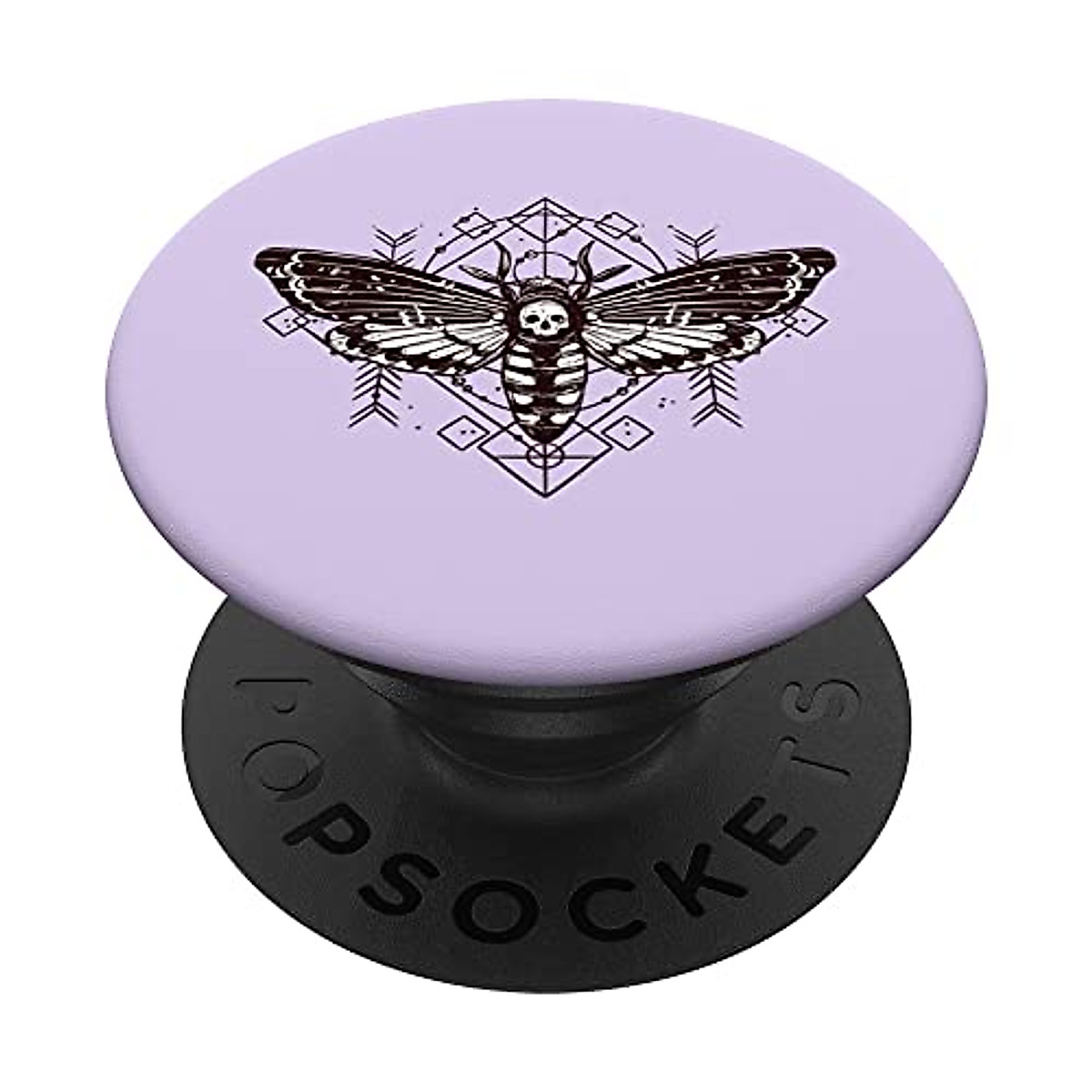 Death's-head hawk moth black sacred geometry witchcraft PopSockets Swappable PopGrip