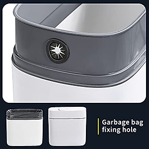 JUDRDO Bathroom Trash Can with Lid, Plastic Garbage Bin for Bedroom, Small Wastebasket with Soft Close Lid, Dog Proof Trash Bin 14L for Office, Toilet, Narrow Place