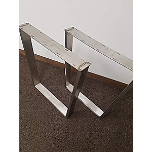 Brushed Stainless Table Legs, Rectangular Tapered Style - Any Size