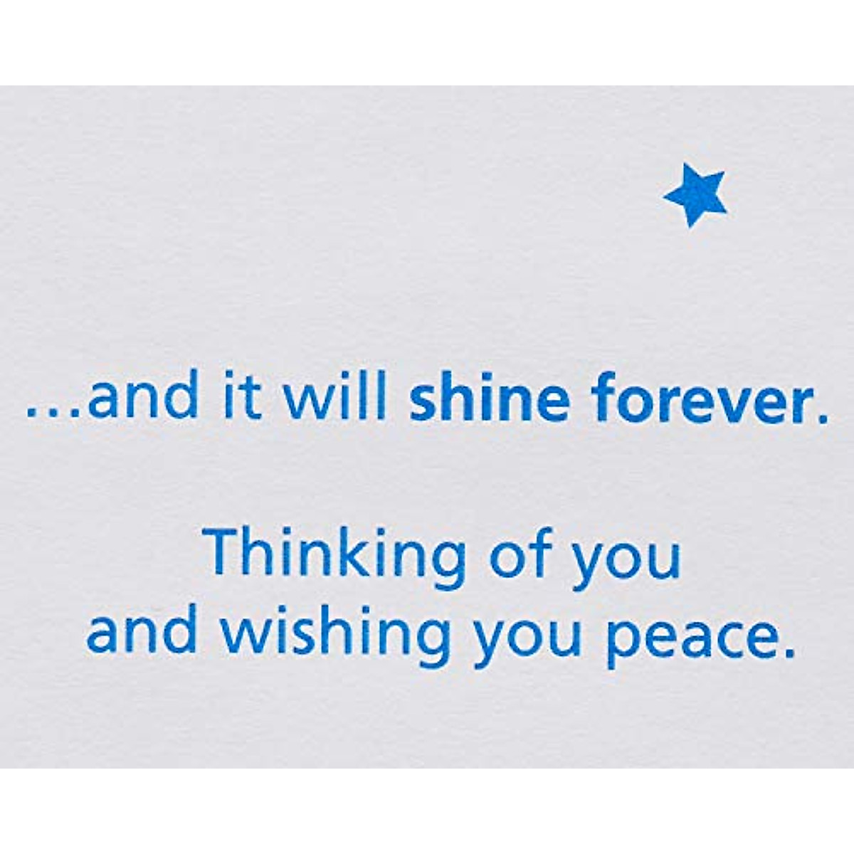 American Greetings Sympathy Card (New Star, Shine Forever)