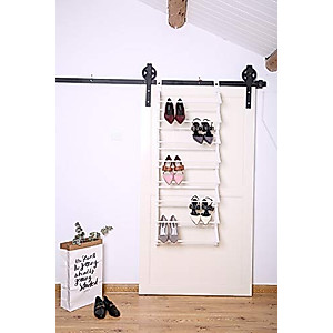 Imperial Home Shoe Rack - Metal Shoe Shelf with Black Plastic Frame – 4 Stackable Tiers Durable with Silver Metal Shelves for Walk-in Closet, Living Room, Entryway or Hallway (Over-The-Door)