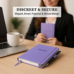 Password Book with Alphabetical Tabs – Hardcover Internet Address & Password Organizer – Password Keeper Notebook for Computer & Website – 5.2 x 7.6" Log-in Password Journal w/ Thick Paper (Lavender)