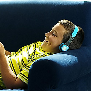 JLAB JBuddies Folding Kids Wired Headphones | Toddler Headphones | Noise Isolation | Kids Safe | Volume Limiting Headphones | Headphones for Children | Gray/Blue