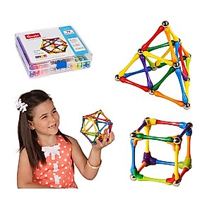 Goobi 70 Pcs Magnetic Building Sticks Blocks Toys Magnet Construction Set Tiles Toy Montessori STEM Educational Toys for Ages 3 4 5 6 7 8 Kids Boys Girls Adults with Storage Box and Instruction Guide