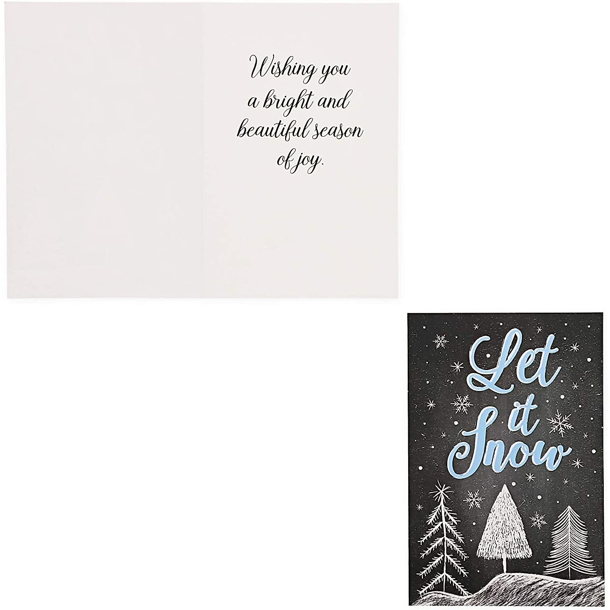 48 Pack Merry Christmas Cards with Envelopes 4x6, Festive Holiday Greeting Card for Xmas, 6 Chalkboard Designs