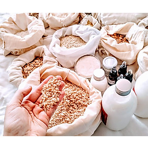 Reusable Produce Bags Washable, Muslin Bags with Drawstrings Set of 6, Veggie Bags, 100% Organic Cotton, Foldable Vegetable Shopping Bags, Muslin Bread Bags, Reusable Bulk Bags for Grains(2L, 2M, 2S)