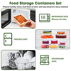 YASHE 24 PCS Airtight Food Containers with Lids(12 Lids + 12 Containers), Plastic Storage Meal Prep Container- Stackable 100% Leakproof & Microwave Organization and Storage Sets