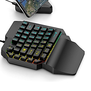 Pomya One-Handed Gaming Keyboard, Professional Gaming Keypad for PUBG Computer Mechanical Gaming Accessory with Eye-Catching Lighting