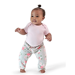 Gerber Baby Girls' 4-Pack Microfleece Pants, Floral, 18 Months