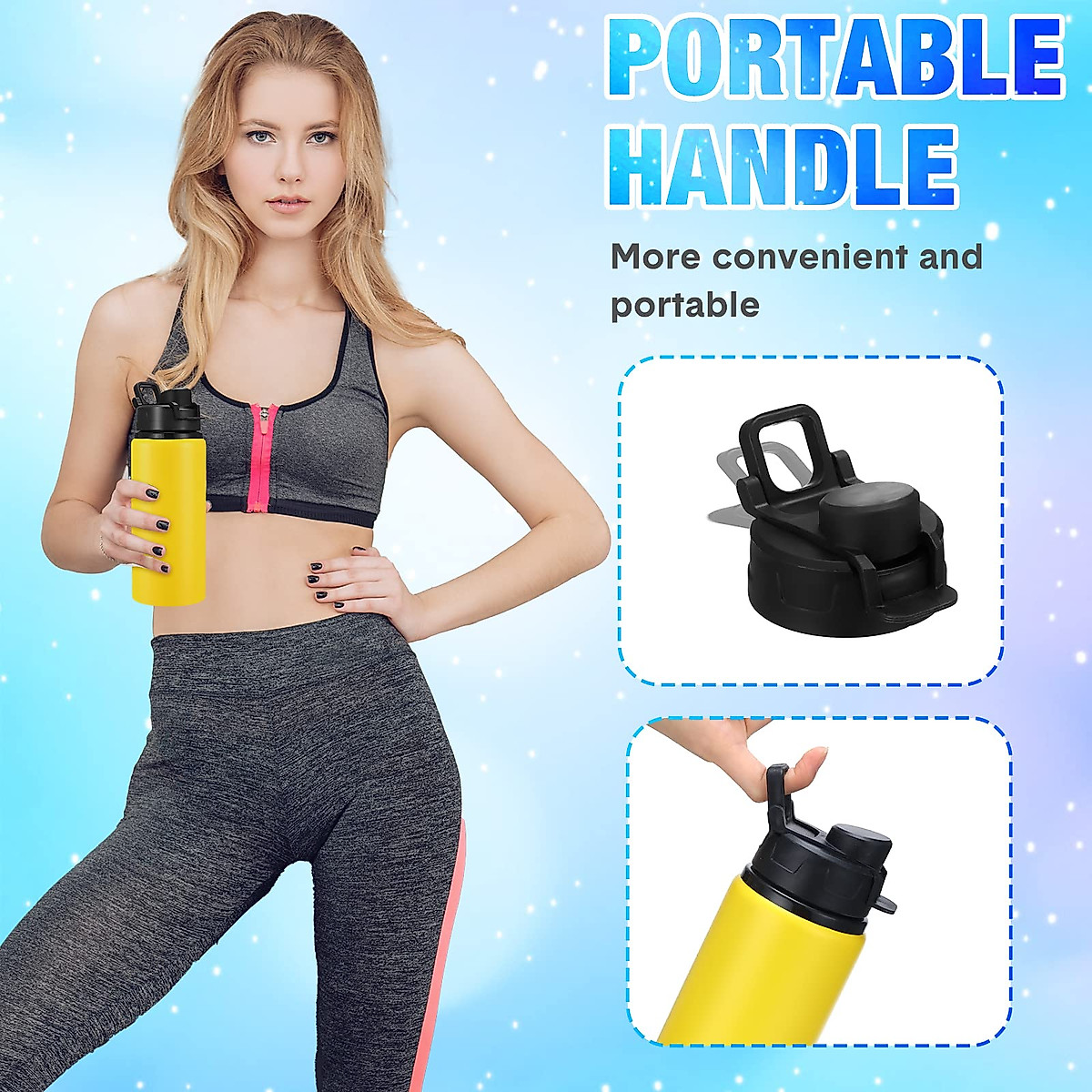 Sunnyray 16 Pcs Aluminum Water Bottle Bulk Multicolor Reusable Sports Bottle with Snap Lids Multipack Vacuum Water Flask for Travel Camping, Picnics, Gym, Hiking, Cycling, Fishing (20 Oz)