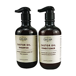 Castor Oil Shampoo and Conditioner for Hair Growth, Thinning Hair, Curly Hair 500ml (16.9 Oz): Pure Jamaican Black Castor Oil Shampoo for Men and Women; Black Castor Oil Shampoo and Conditioner Set