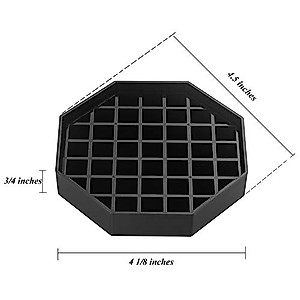 Caspian 4.5" Drip Trays Octagon Coffee/Tea/Wine Plastic Tray with Honeycomb Lattice, 4 Pieces