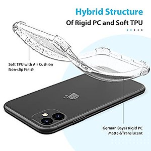 ORIbox Case Compatible with iPhone 12 Case and iPhone 12 Pro Case, Translucent Matte case with Soft Edges, Lightweight & Case Compatible with iPhone 11 Case, with 4 Corners Shockproof Protection