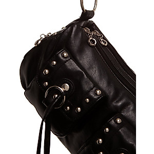 Handbags For All Fringe Structure Studded Hobo Shoulder Handbag