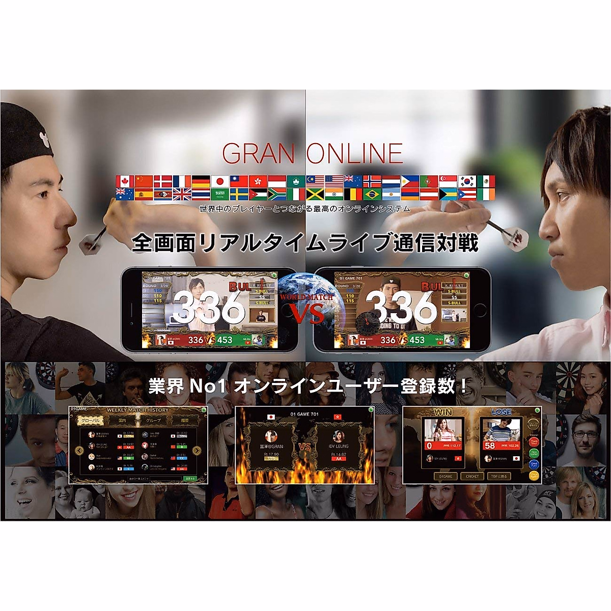 GRAN BOARD 3s LED Bluetooth Dartboard Green with Special Bracket & ChoukouTip50pics