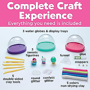 Creativity for Kids Make Your Own Water Globes: Sweet Treats - Girls Arts and Crafts for Ages 6-8+, Create 3 DIY Snow Globe Kids Toys, Gifts for Girls