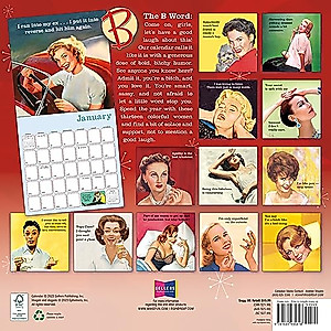 The B Word 2024 Wall Calendar, 16-Month Humor & Comic Calendar, 12" x 12"