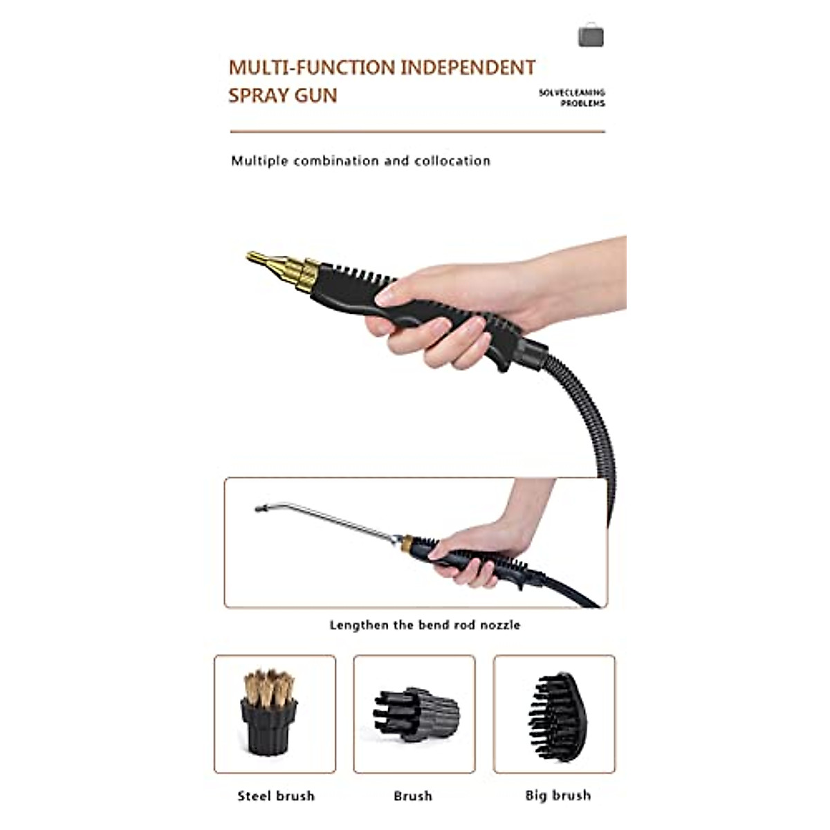 EDYYDS 2500W High Pressure Steam Cleaner, Hand-Held Portable Steam Cleaning Machine Six Gears Adjustable,for Home Use Grout Tile Car Detailing Kitchen Bathroom,with Cleaning kit Tool,Red