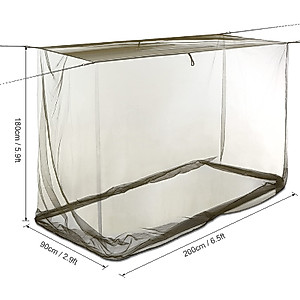 HEVIRGO Outdoor Single Mosquito Net, Folding Bed Tent,Portable Army Green Folding Bed Tent for Camping Army Green