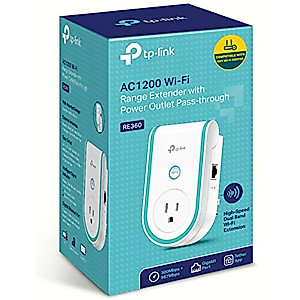 TP-Link AC1200 WiFi Range Extender with AC Passthrough, Wireless Booster (RE360)