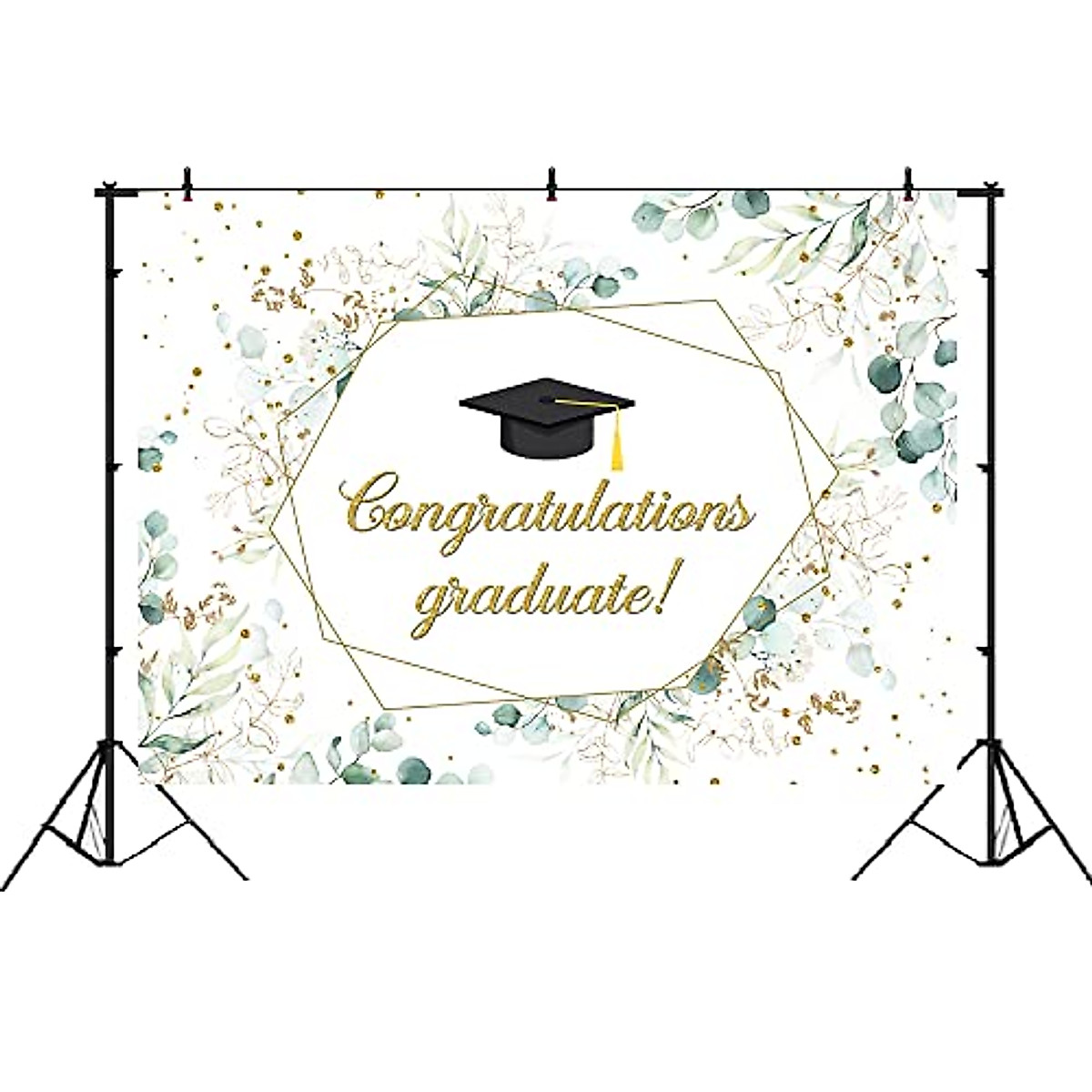 Lofaris Class of 2023 Graduation Backdrop Greenery Congratulations Graduates Background Green Eucalyptus Congrats Grad Prom Party Decor Cake Table Banner Photo Booth Props 7x5ft