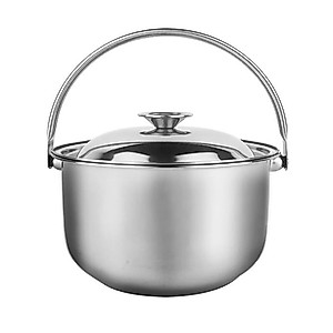 BESTonZON Stainless Steel Cooking Pot, Stock Pot with Lid and Handle, Kitchen Stock Pot Multi-functional Pot Non Stick Stockpot Petit Pot, Stainless Steel Induction Pot for Household and Camping